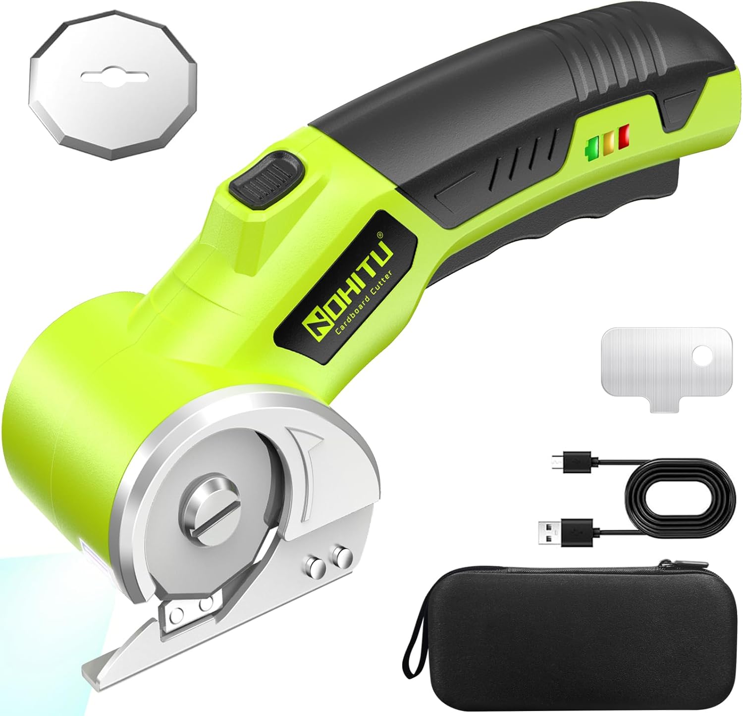 Cordless Electric Scissors: 4V Rechargeable Rotary Cardboard Cutter ...