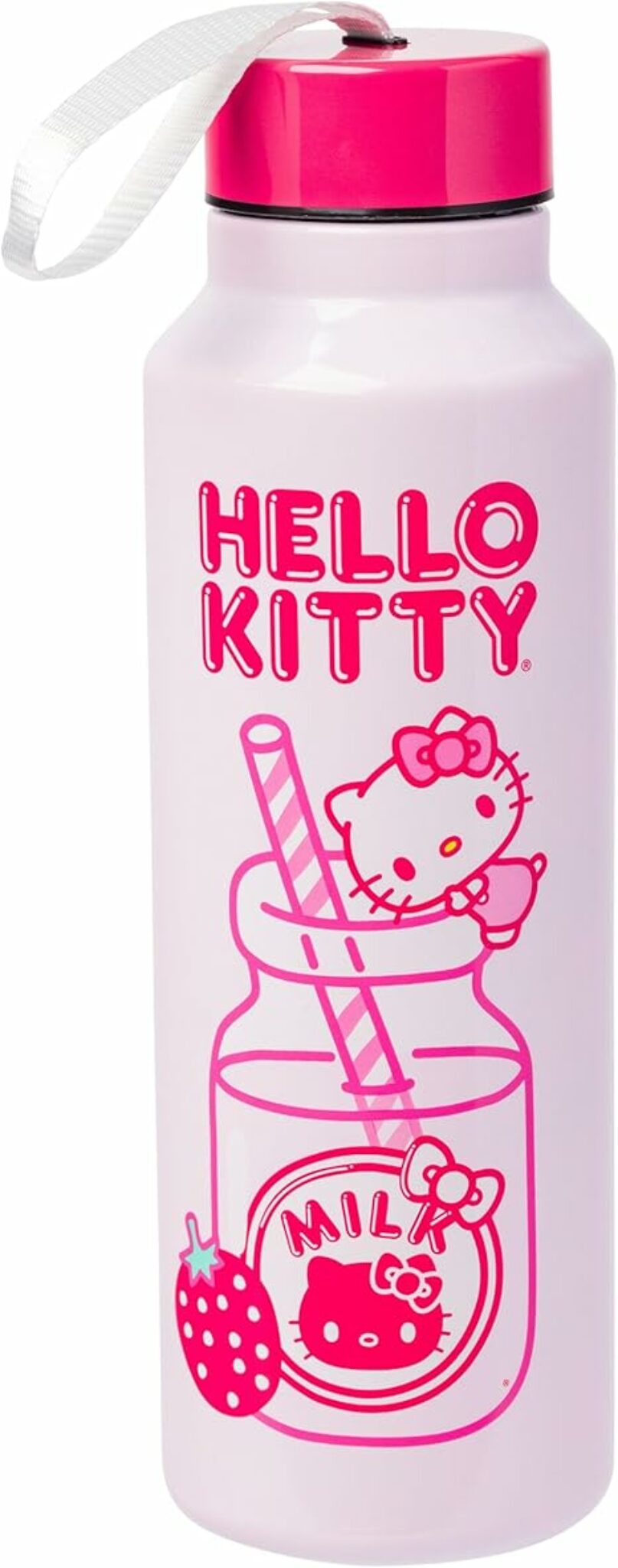 Silver Buffalo Hello Kitty Kawaii Strawberry Milk Pink Stainless Steel ...